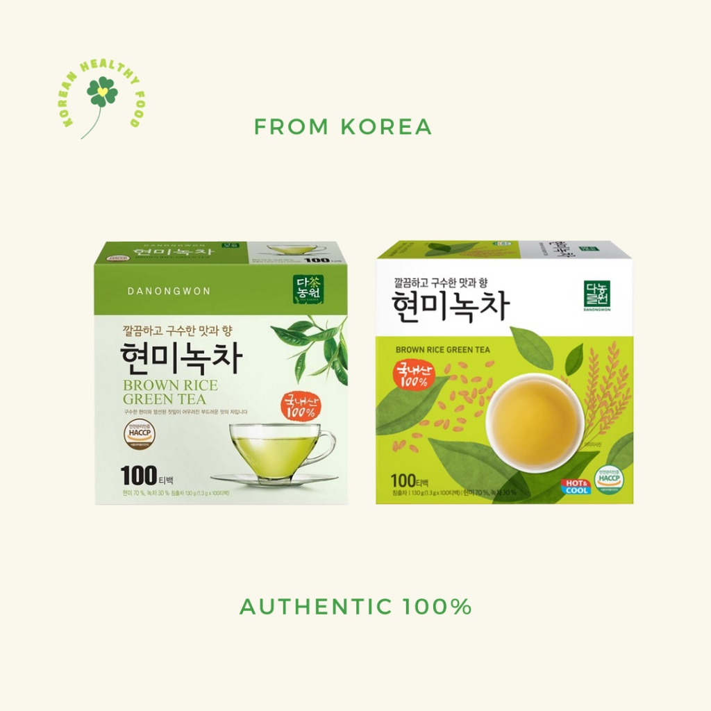Danongwon Brown Rice Green Tea 1.3g x 100pcs (Box / No Box) | Shopee ...