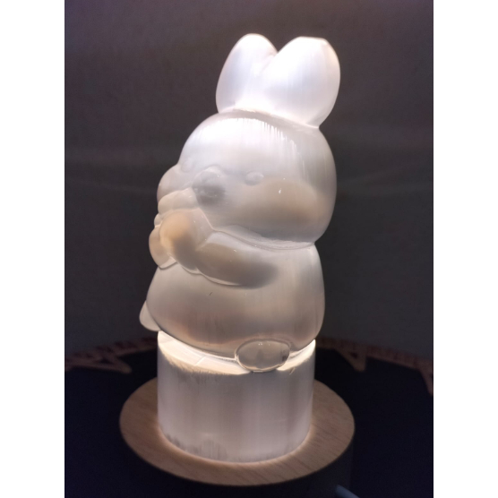 兔子 透石膏 雕刻 摆件 Rabbit Selenite Ornament | Shopee Singapore