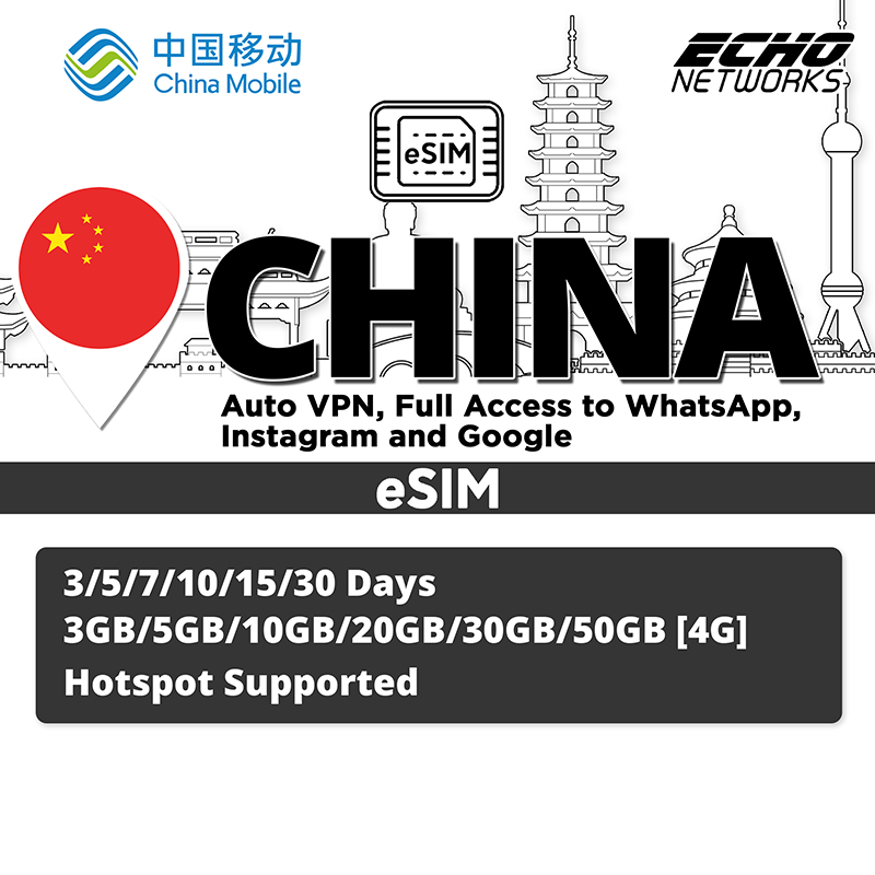 [eSIM- China] CMI | 3-30 Days | 3GB/5GB/10GB/20GB(4G) Data | No Registration Required | Shopee ...