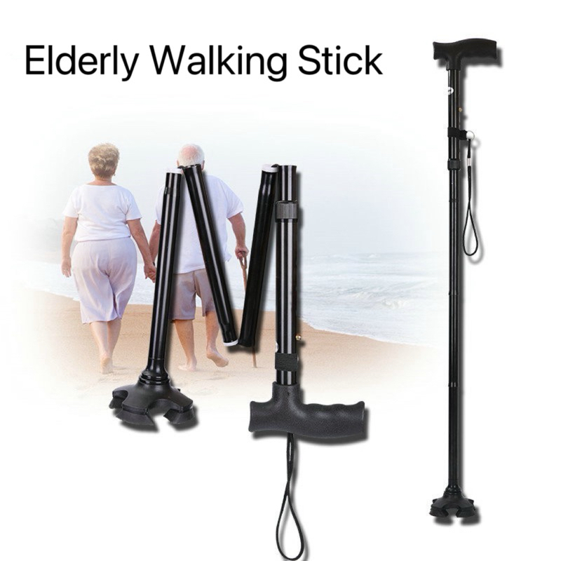 Walking Stick Medical Grade Foldable Height Adjustable Elderly Safety ...