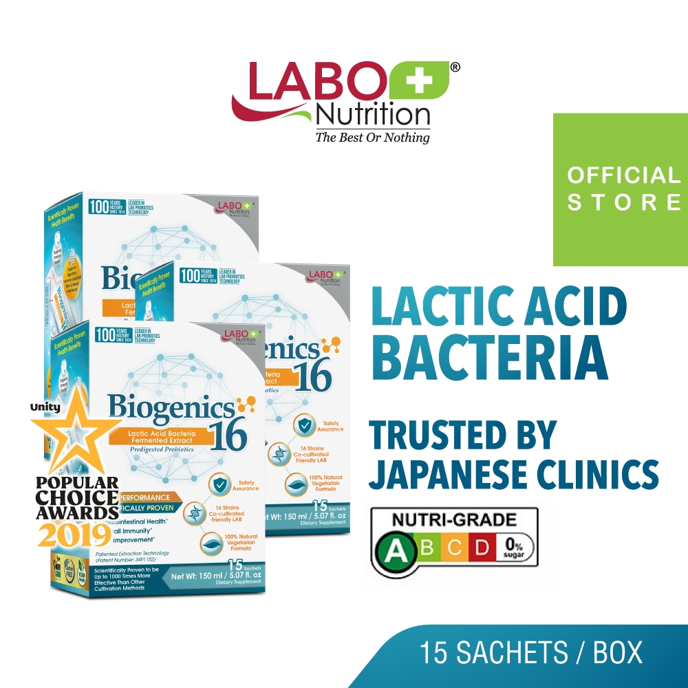 [3 Boxes] LABO Nutrition Biogenics 16 - Lactic Acid Bacteria Probiotics ...