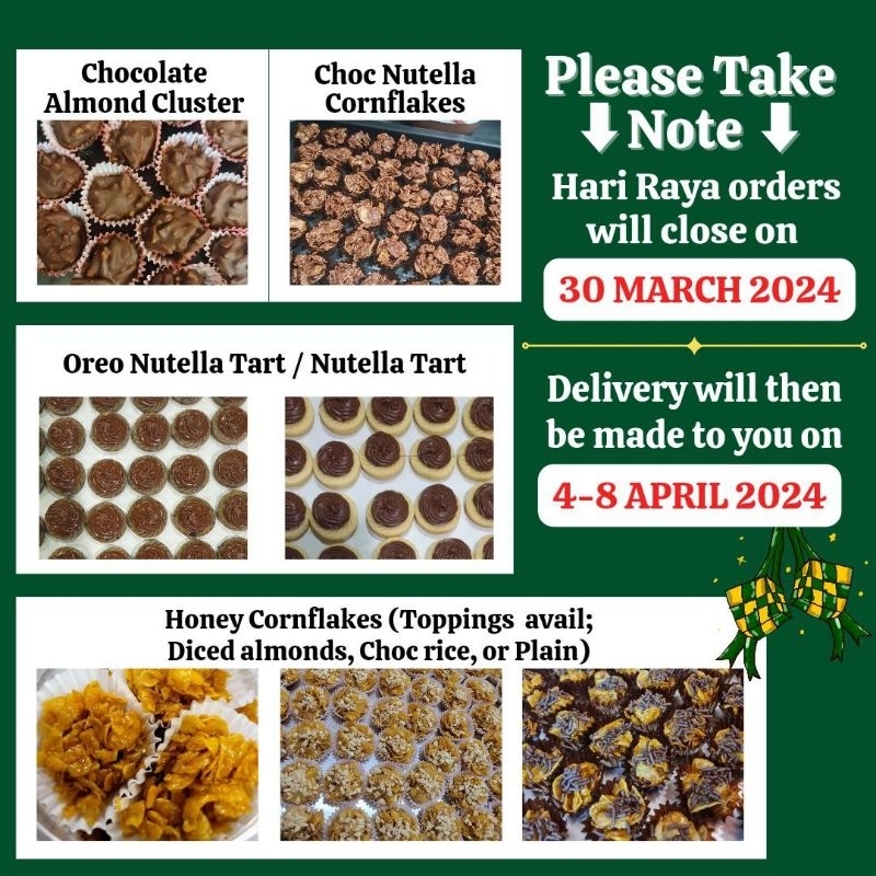 Hari raya kuih Honey Cornflakes Honey joy Kueh raya Nutella Cornflakes ...