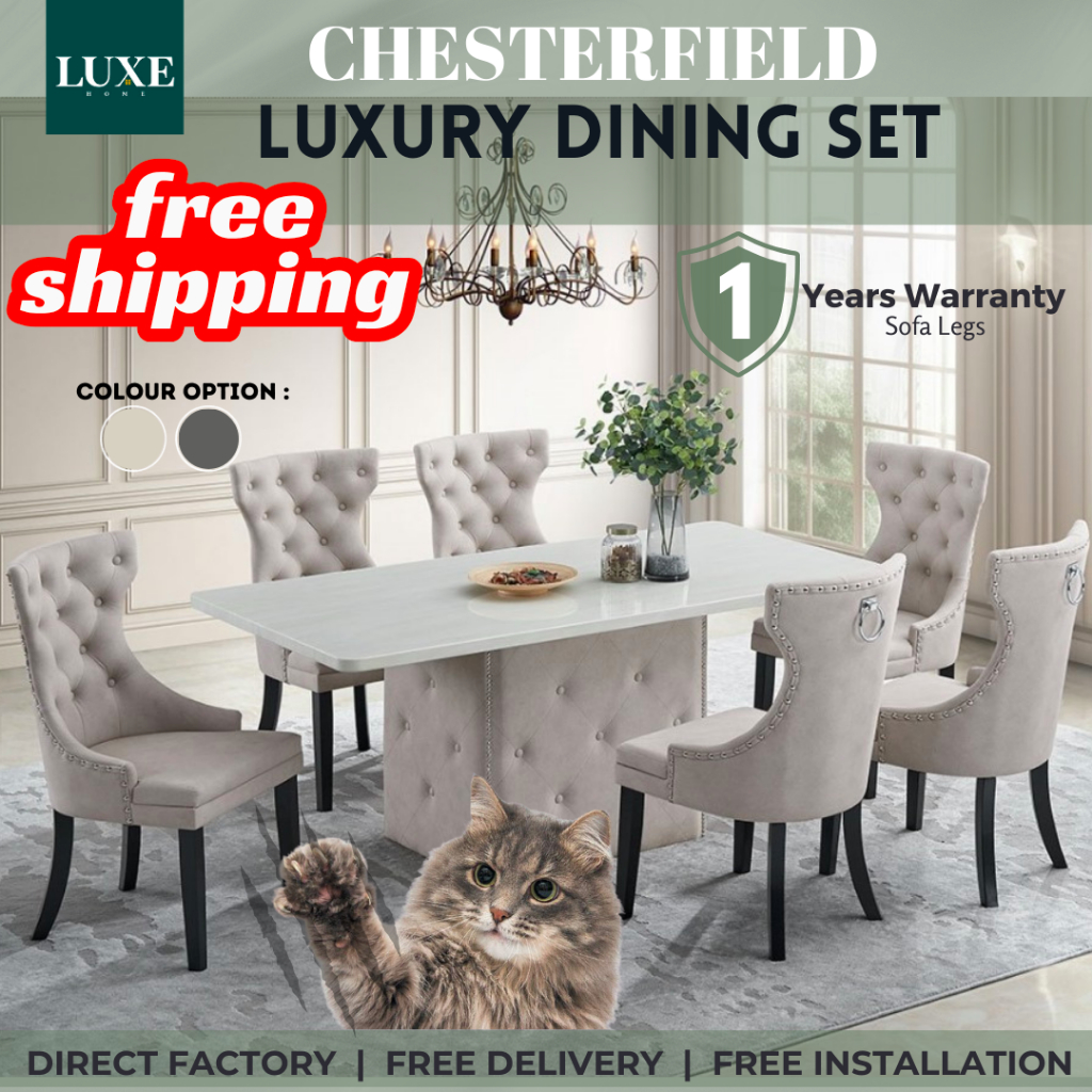Chesterfield Dining Set Marble Dining Table Gorgeous Dining Set ...
