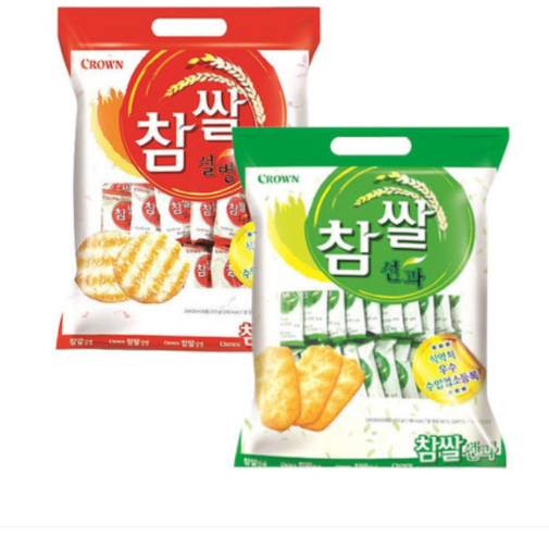 [Crown] Rice baked Snack 크라운 참쌀 선병&선과 | Shopee Singapore
