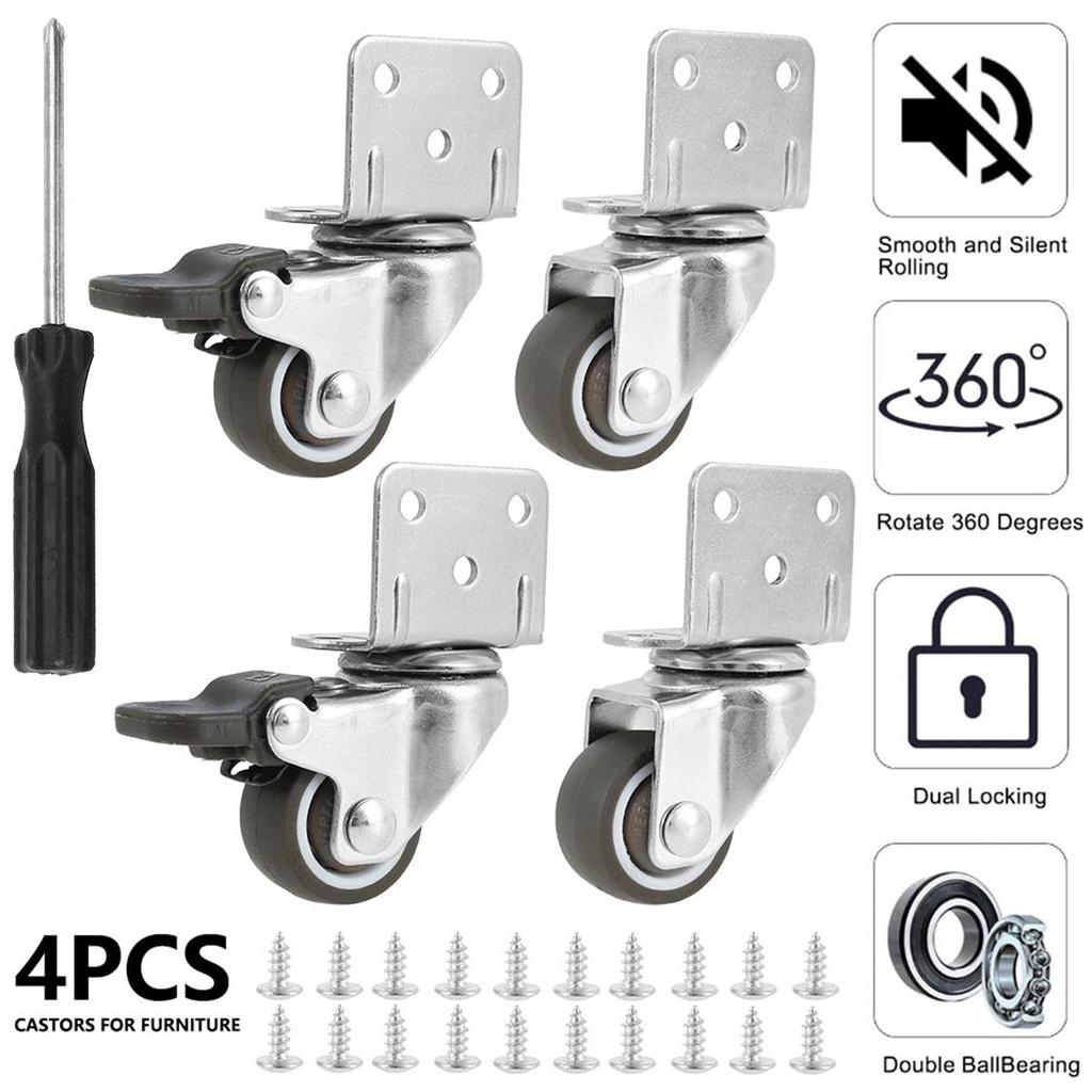 [SG] 4pcs Furniture Castors Heavy Duty Casters Stable Swivel Plate ...