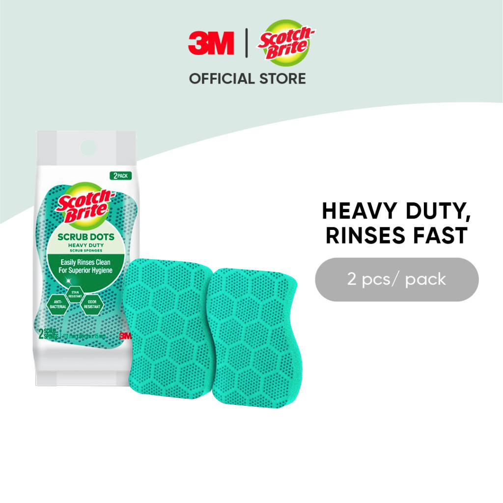 3M™ Scotch-Brite® Scrub Dots Heavy Duty Scrub Sponges, Anti-Bacterial ...