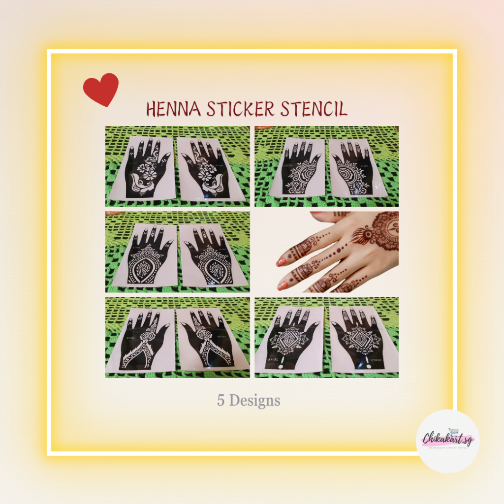Henna Tattoo Sticker Stencils | Instant sticker template (5 design to ...