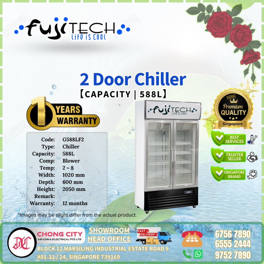 FUJITECH 2 Door Chiller - G588LF2 | Shopee Singapore
