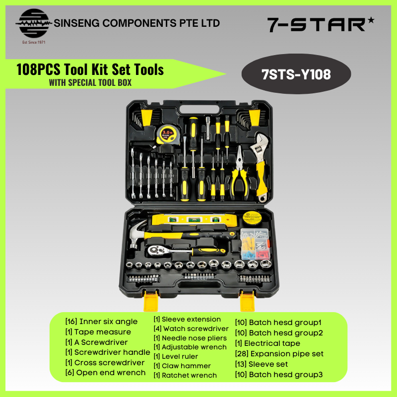 7-STAR* 108PCS / 118PCS Tools Kit Tool Set DIY Repair Kit with Screwdrivers, Wrenches, Ratchet ...