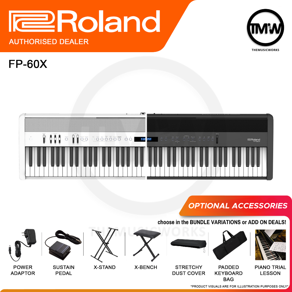 Roland FP60X Digital Piano 88 Keys Fully Weighted Action FP-60X FP 60X ...