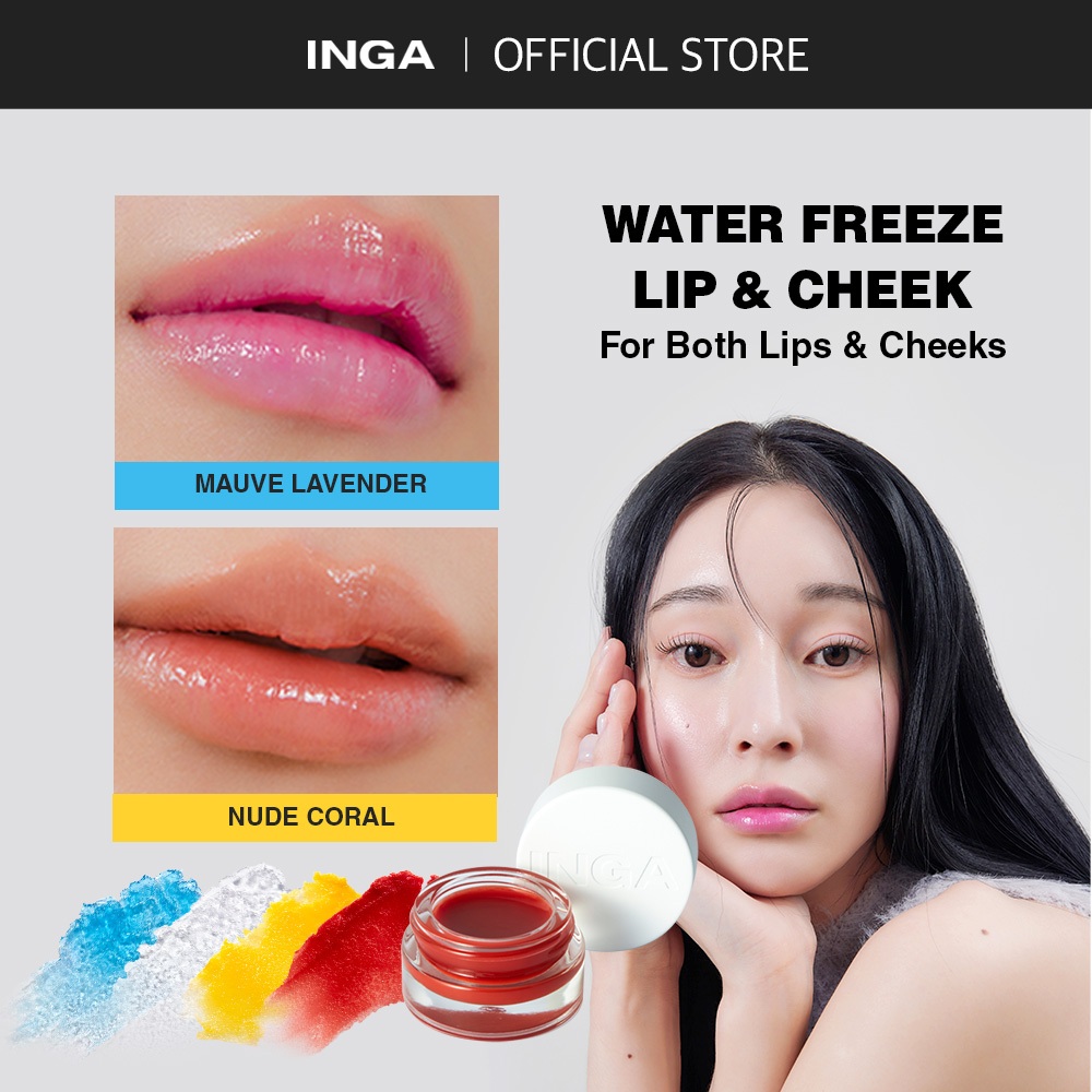 INGA Multi lip Glaze and blush cream Water Freeze Lip&Cheek (4 colors ...