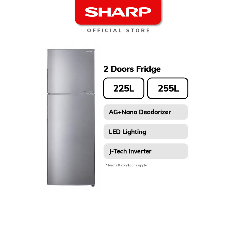 SHARP 2 Doors 225L/255L Inverter Refrigerator SJ-RX30E-SL2/SJ-RX34E-SL2 | Shopee Singapore