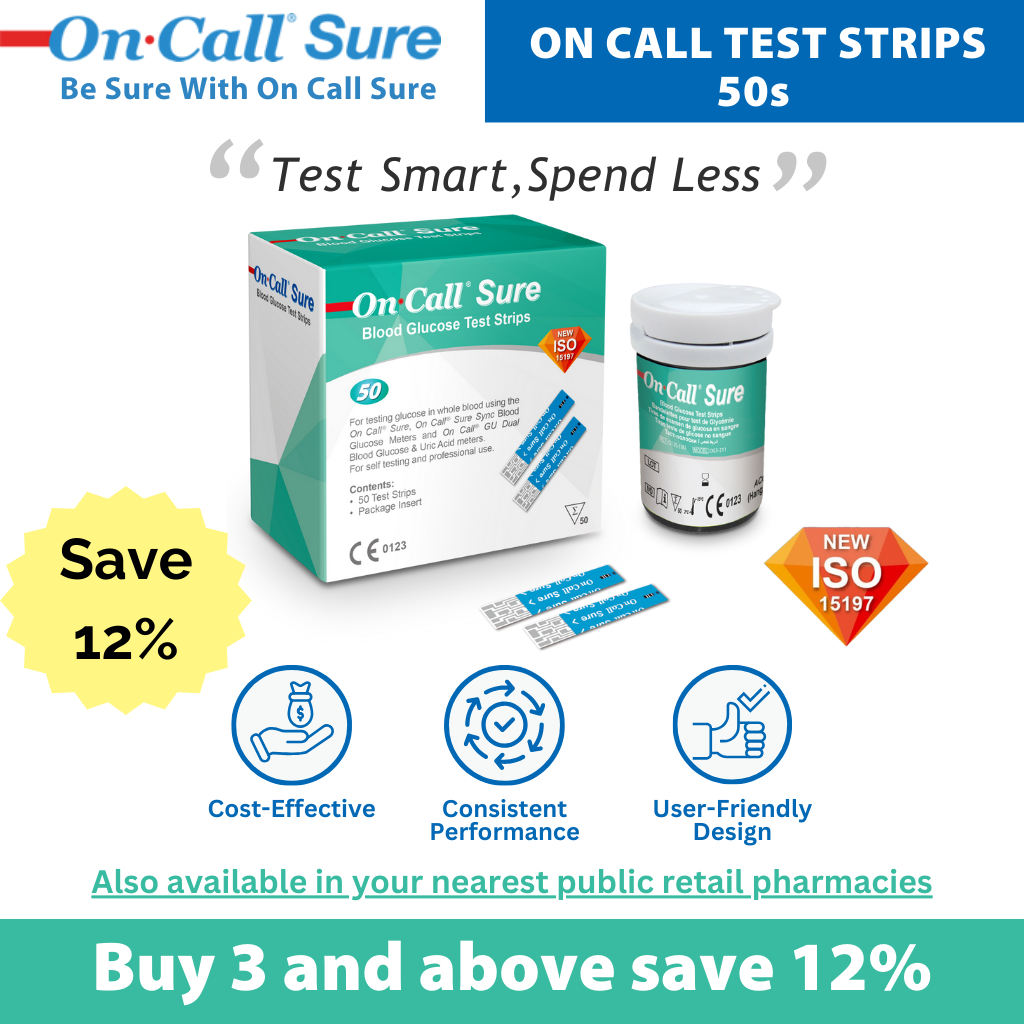 [Value Pack, 50 Strips] Oncall/On Call Sure Sync Test Strips 50s ...