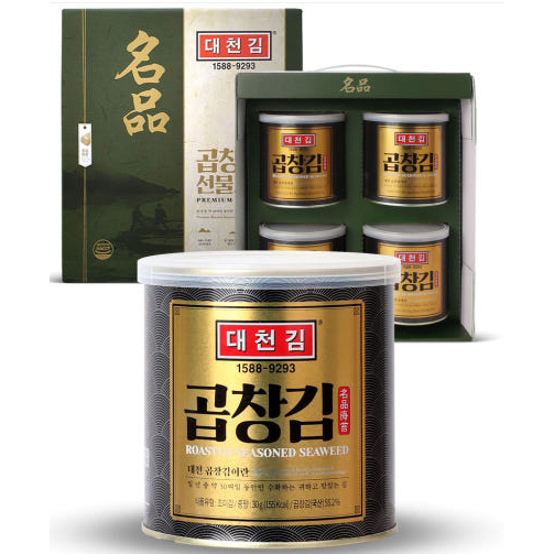 Daechun Korean Traditional Roasted Seasoned Seaweed can 30g (4 cans ...