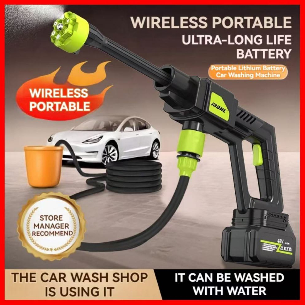 Cordless 300W Pressure Washer | Water-Saving💦Lightweight for Cars/HDB ...