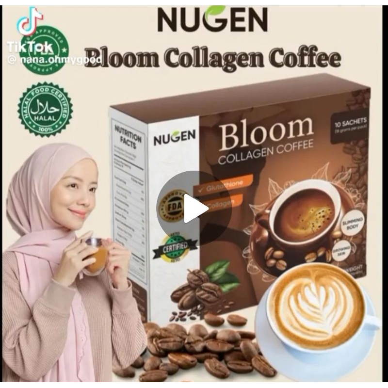 Nugen Bloom Collagen Drink Coffee 10 Sachets | Shopee Singapore