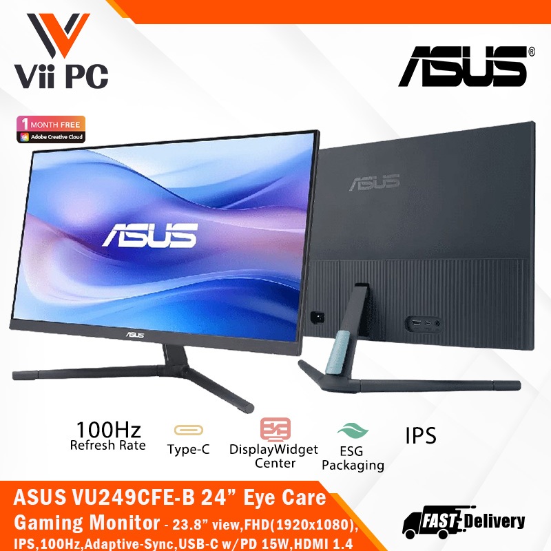 ASUS VU249CFE-B Eye Care+ 23.8" viewable/FHD(1920x1080)/IPS/100Hz ...