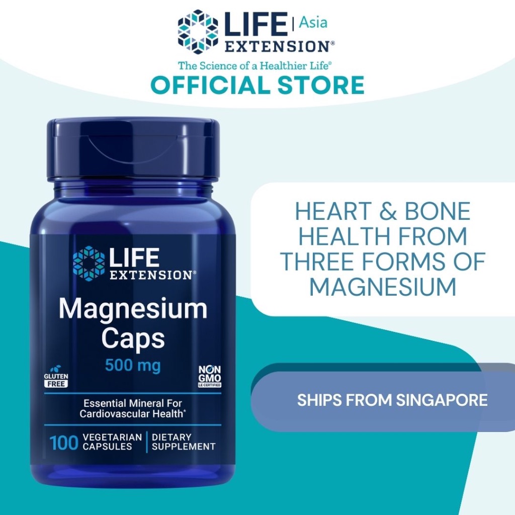 LIFE EXTENSION Magnesium Caps Mineral Supplement for Heart & Bone ...