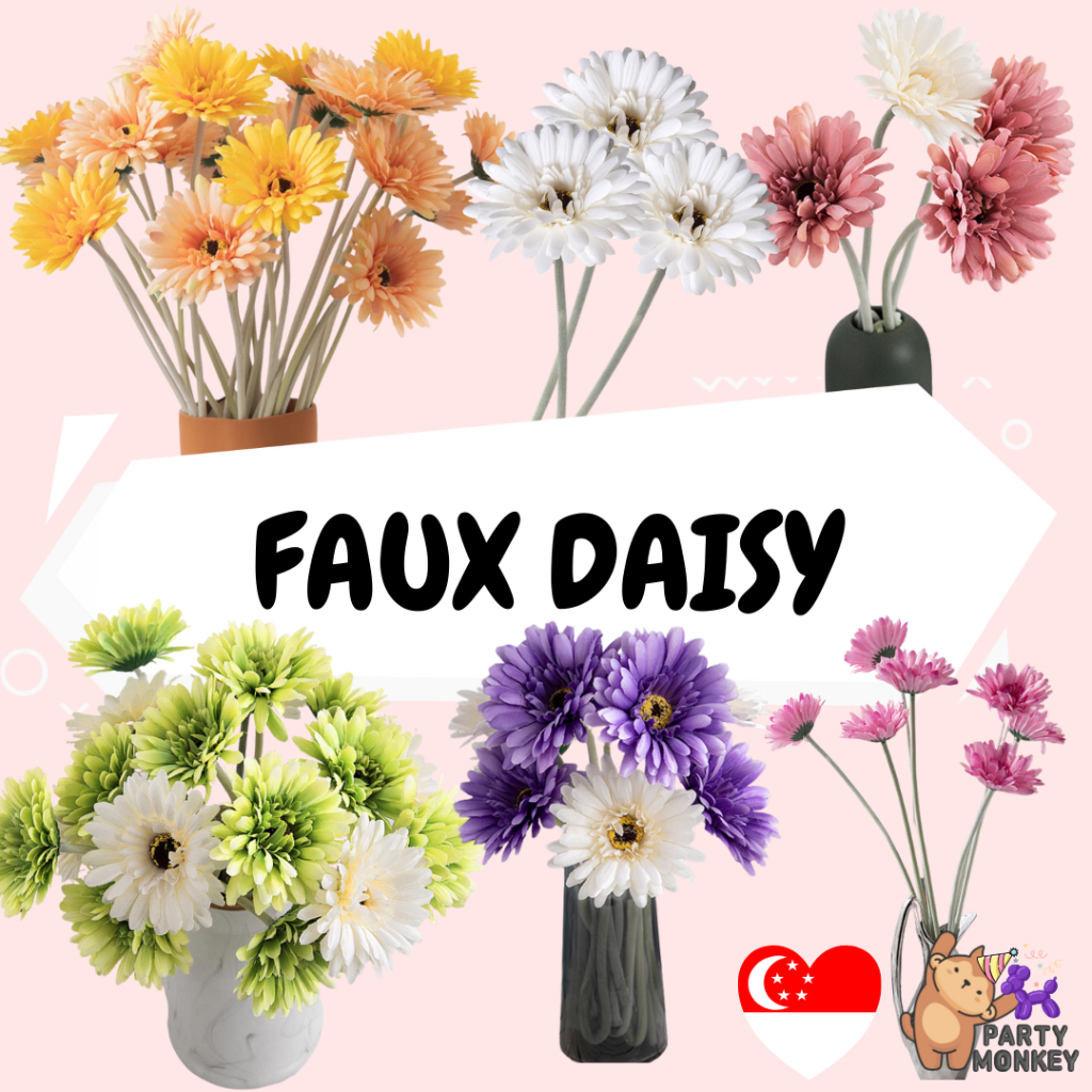 [SG SELLER] Artificial Daisy Flower Indoor Plant Wedding Floral ...