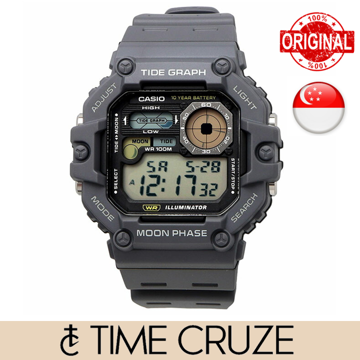 [Time Cruze] Casio WS-1700 Dual Time Moon Data Tide Graph Sports Men ...