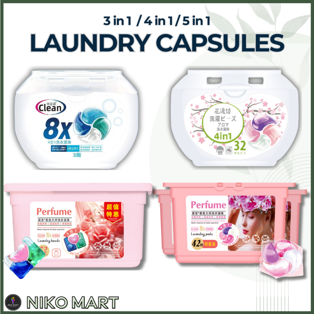 laundry capsule 4 in 1 laundry pod 3 in 1 detergent capsules laundry detergent 洗衣凝珠 | Shopee ...
