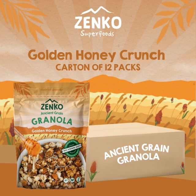 ZENKO Superfoods - Ancient Grain Granola - Golden Honey Crunch - 12 ...