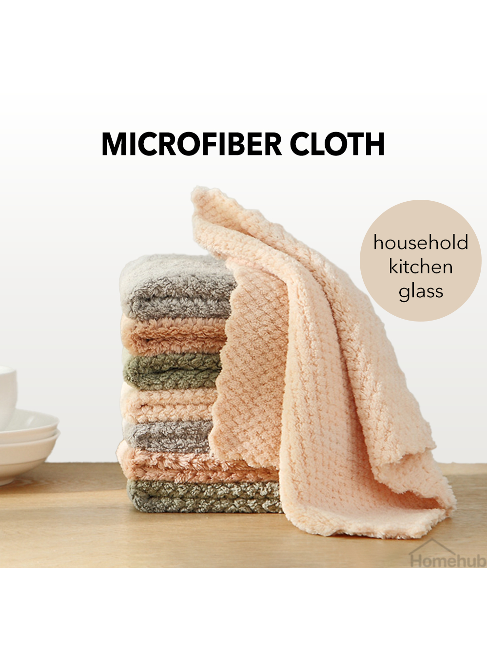 Homehub Microfiber Cloth Kitchen Towel Cleaning Microfibre Dish Table ...