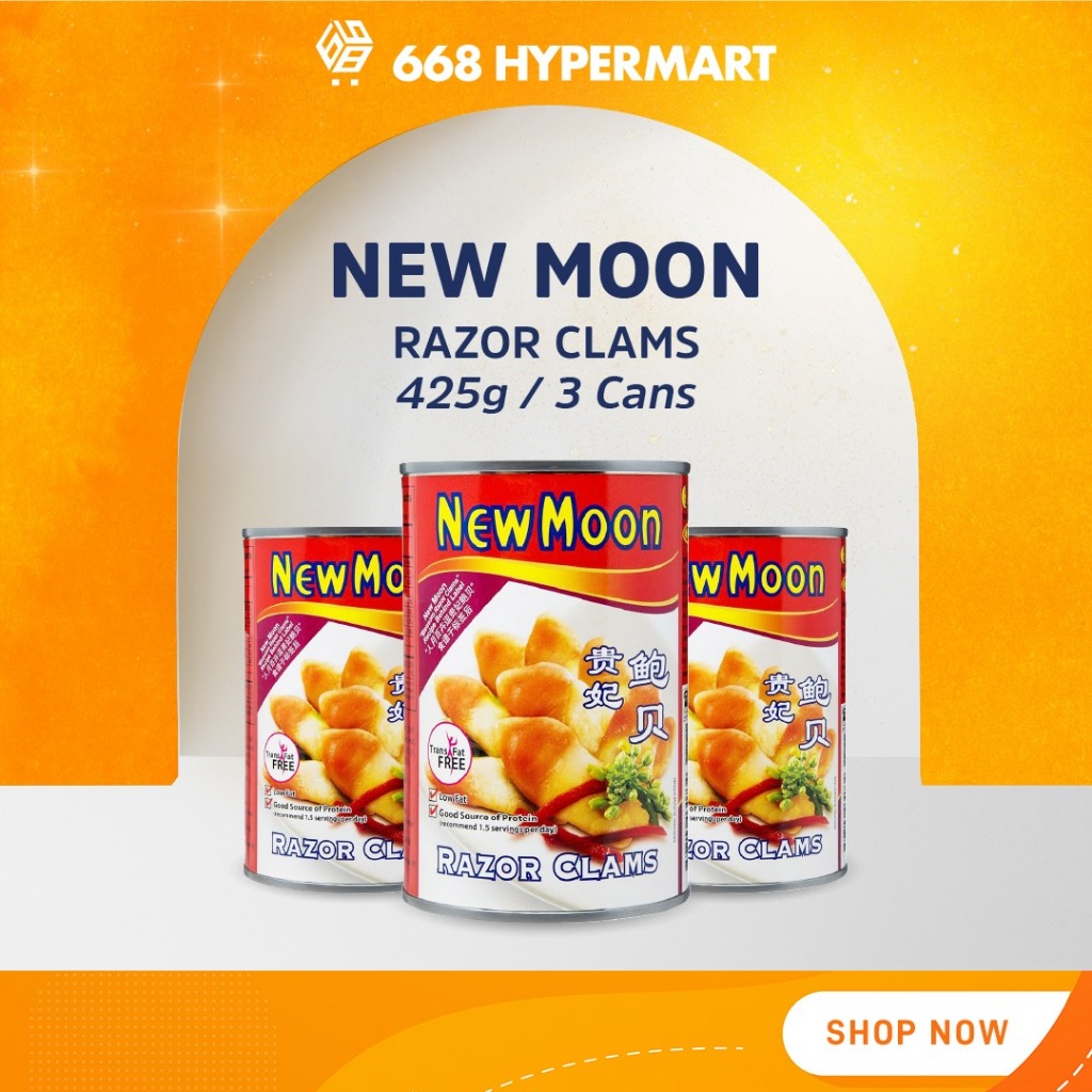 [Bundle of 3] New Moon Razor Clam 425G [ JUN 2028 EXPIRY ] | Shopee ...