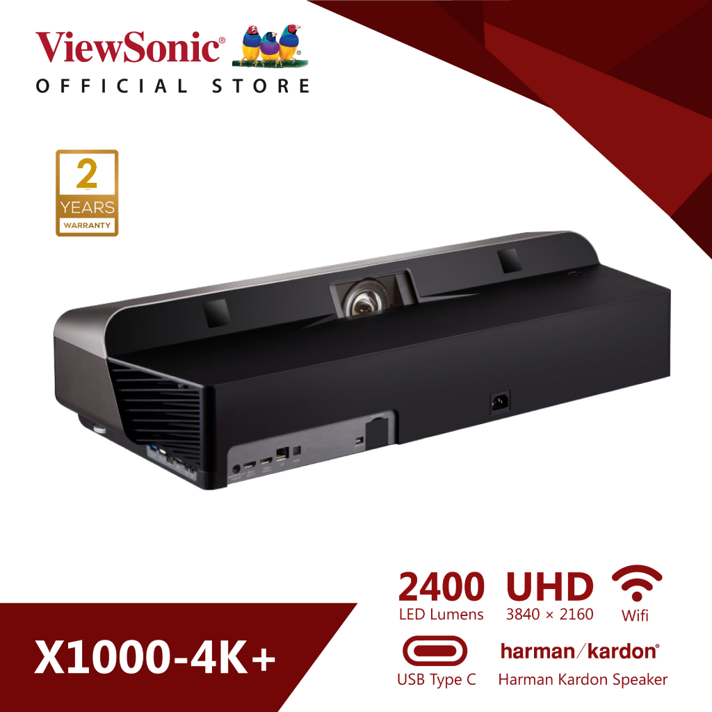 X1000-4K+ - ViewSonic 2,400 LED Lumens 4K UHD Ultra Short Throw Smart ...