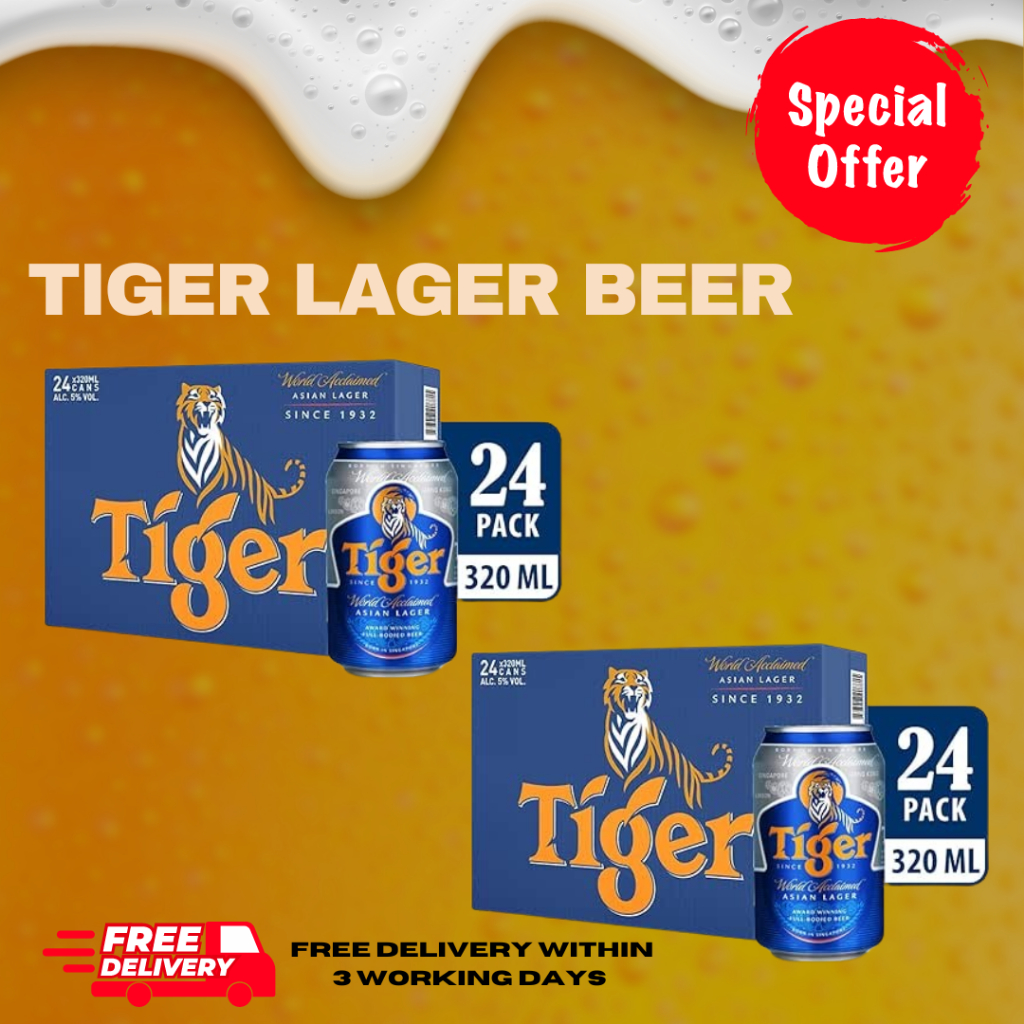 Tiger Lager Beer Can 24 X 320ml (2 Cartons) | Shopee Singapore