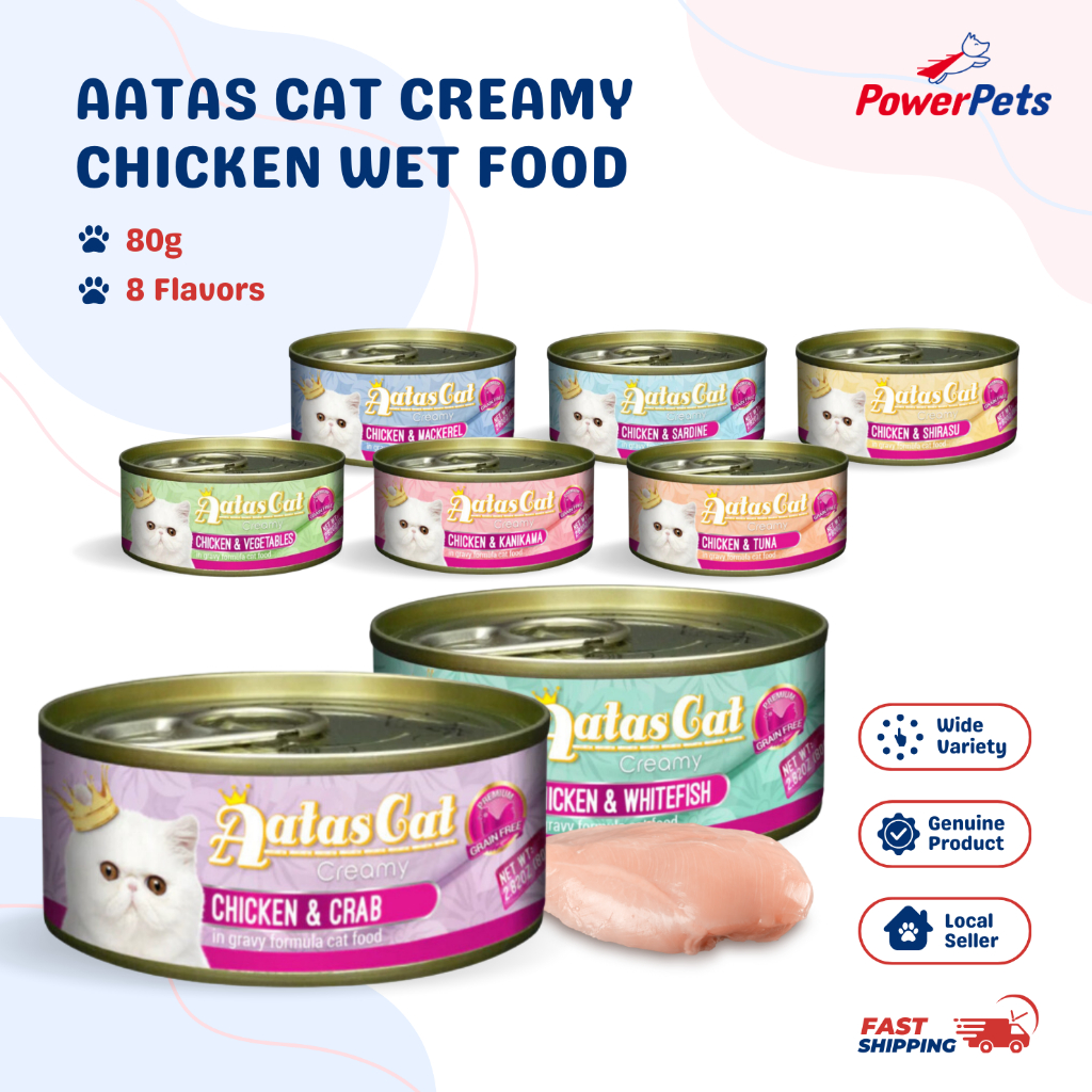 Aatas Cat Wet Food 80g – Creamy & Healthy Flavored Canned Cat Food for ...
