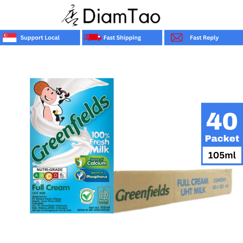 Greenfield UHT Full Cream 105ml x 40 Packets (BBD: April 2025) | Shopee ...