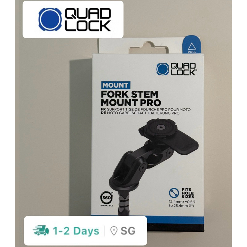 [CHEAPEST] Original QuadLock Fork Stem Mount PRO Motorcycle Phone Mount | Shopee Singapore