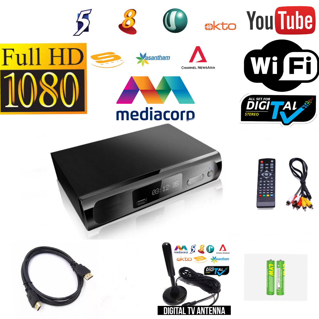[SG Stock] DVB-T2 Full Set With FREE Antenna Best Digital Box All-In ...