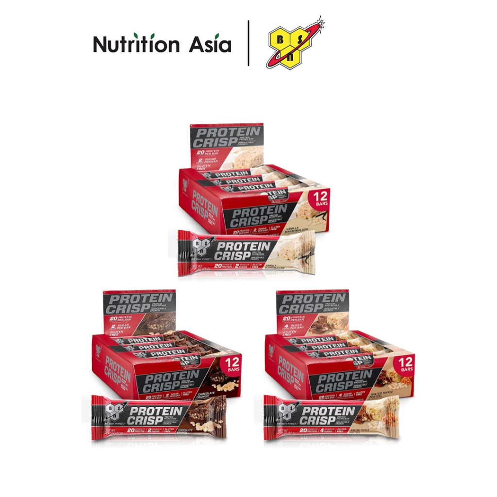 BSN Protein Crisp Protein Bar (12 x 55g) | Shopee Singapore