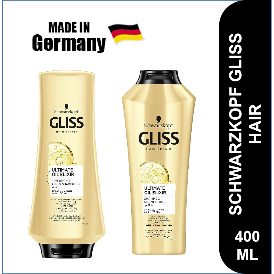 Schwarzkopf Gliss Hair Repair Shampoo/ Conditioner Ultimate Oil Elixir (400ml) | Shopee Singapore