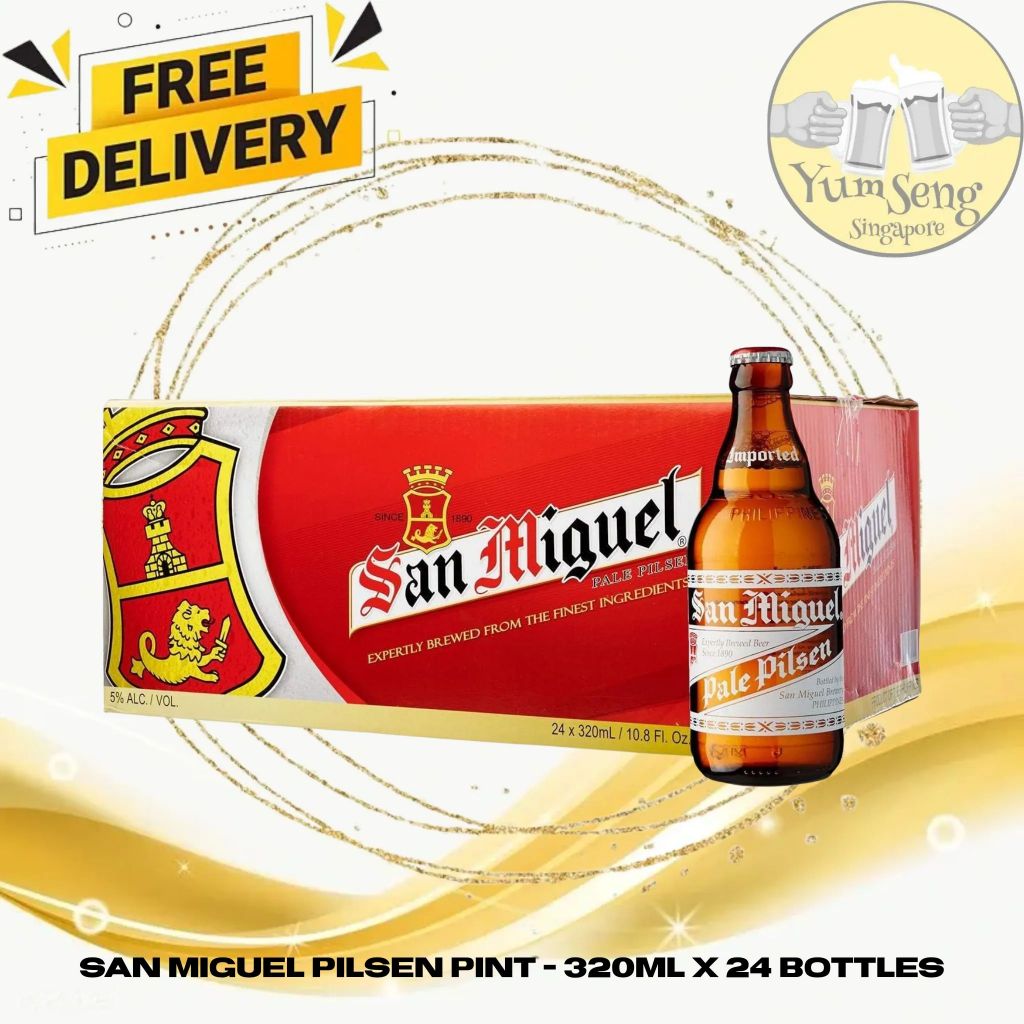 San Miguel Pilsen Pint - 320ml x 24 bottles (BBD: 09/2025) | Shopee ...