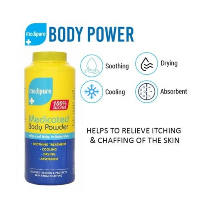 Medipure Medicated Body Powder 200g Soothing Treatment Cooling 100% ...