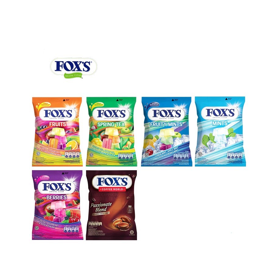 Fox's Crystal Clear Candy - 90g / pkt Fruity Mints / Fruits / Berries Flavour | Shopee Singapore