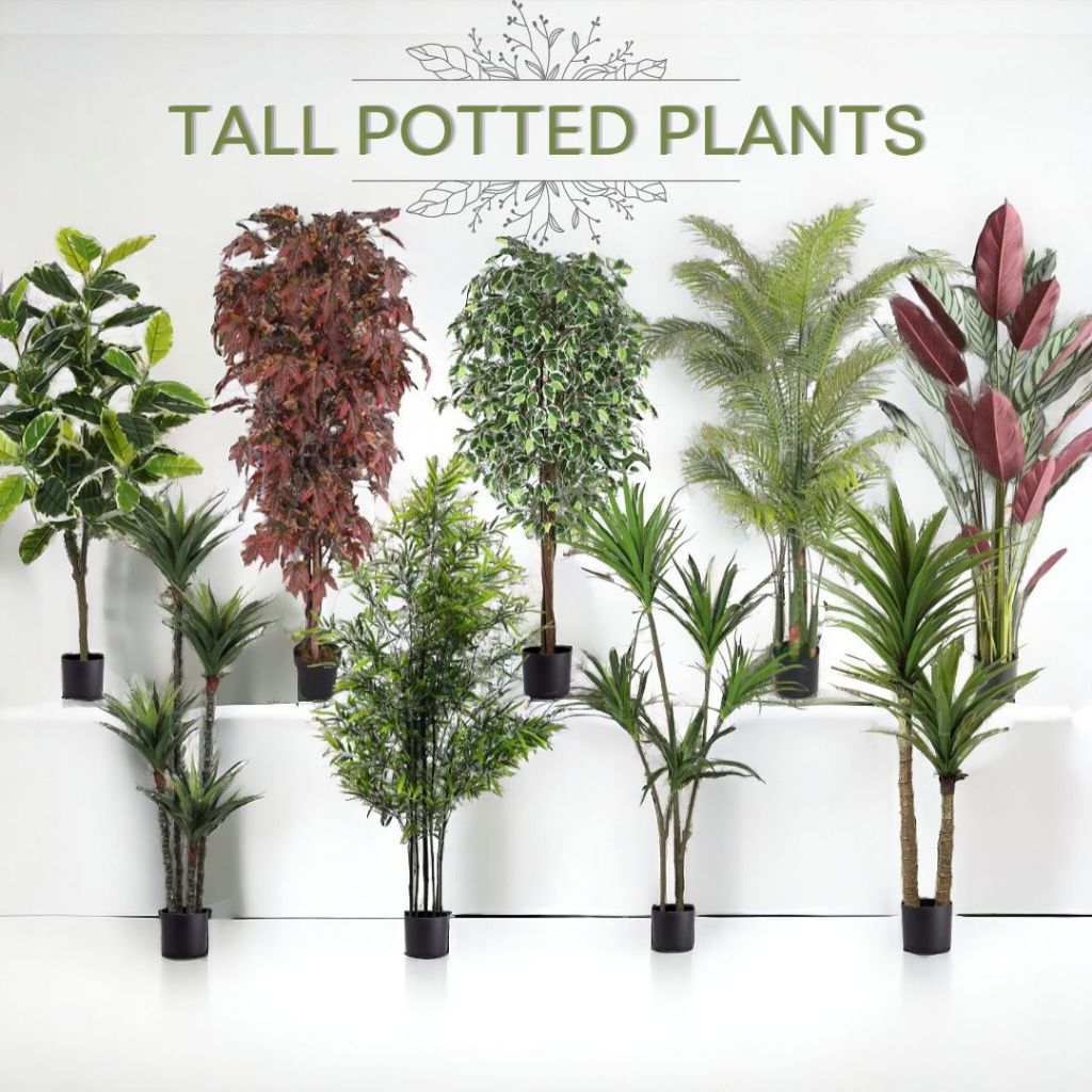 Large Artificial Faux Plants 150-210cm Tall Indoor Outdoor Leaves Home ...