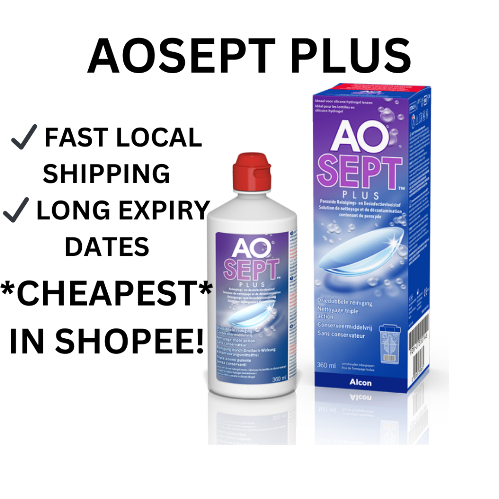 (SG CHEAPEST LOCAL STOCK) FIRE SALE!!! AOSEPT AO SEPT CLEAR CARE 360ml Contact lens cleaning ...