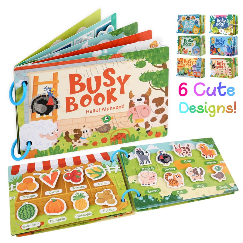 Preschool Quiet Busy Book for Toddlers 3+ Early Educational Velcro ...