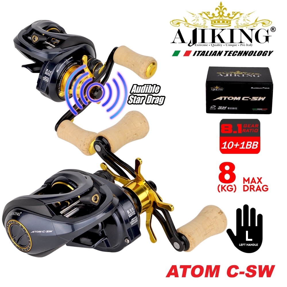 Ajiking Atom C-SW High Speed Lightest Baitcasting Reel Left Handle ...