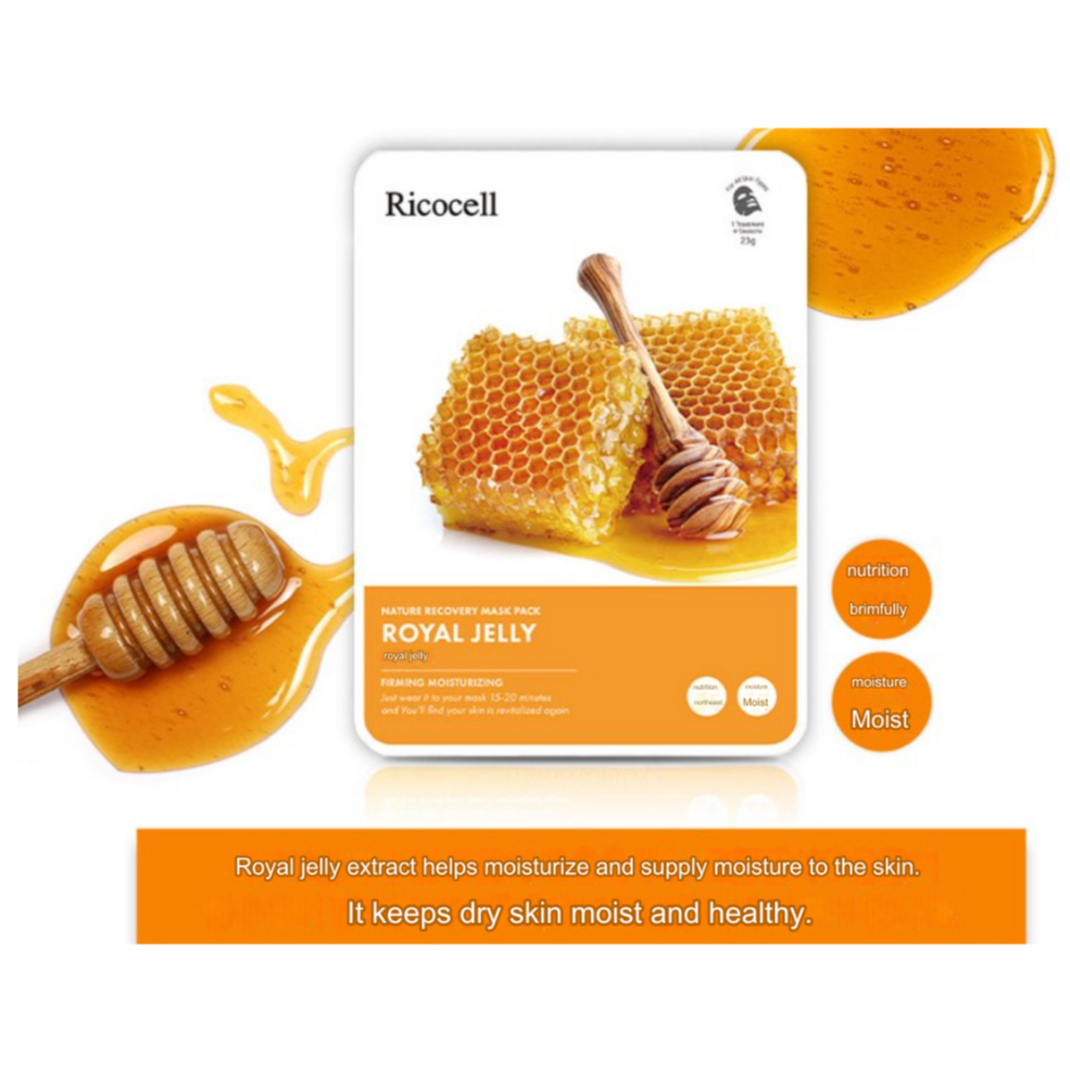 Korea Ricocel Nature Recovery Royal Jelly Mask Pack 23g | Shopee Singapore