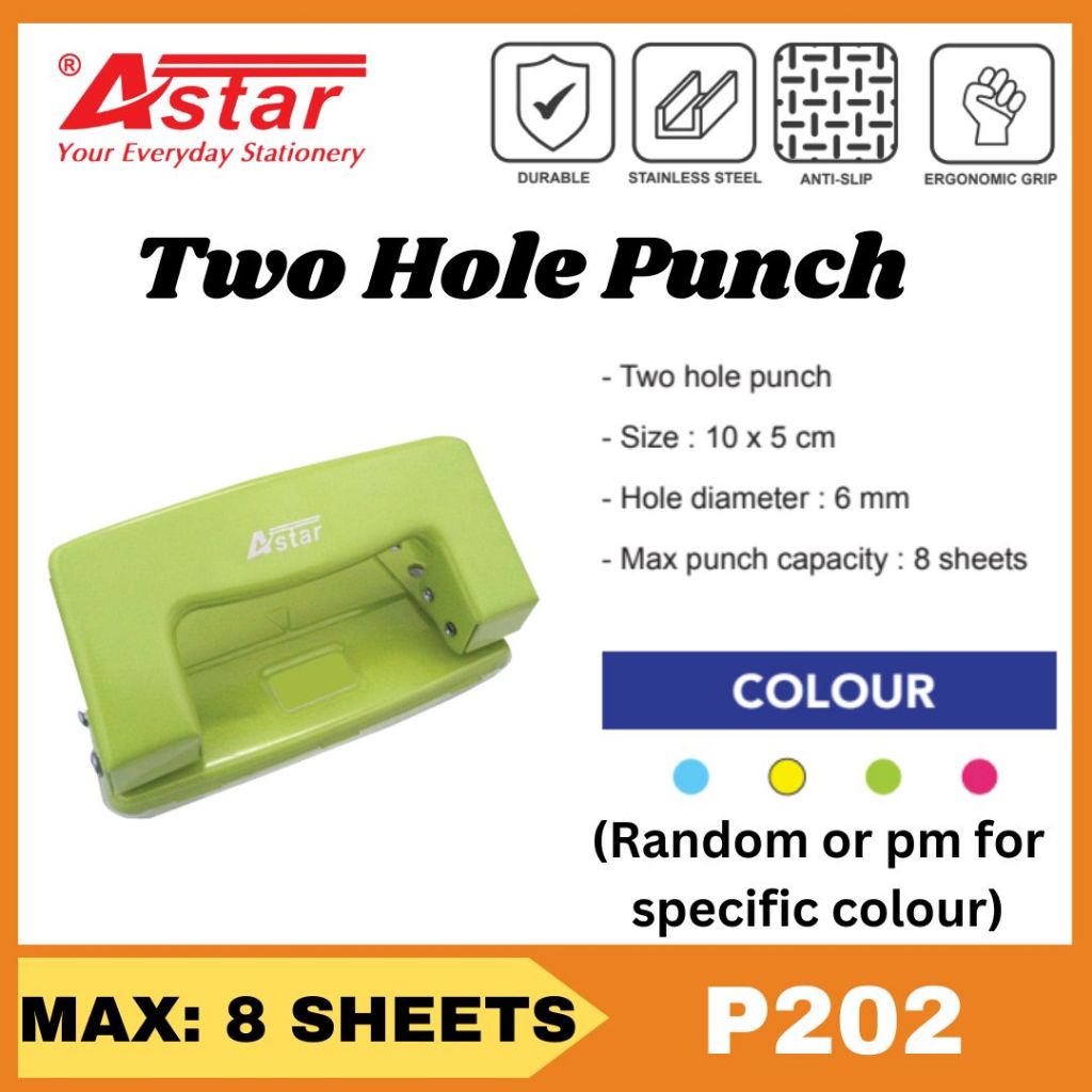 Astar punch/ Punch /2 hole punch /Office and students / Max: 8Sheets ...
