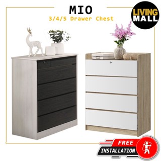 Living Mall Mio 3/ 4/ 5 Chest Of Drawers In 11 Designs. | Shopee Singapore