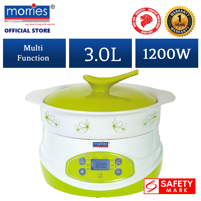 Morries 3.0L Healthy Ceramic Cooker/Slow Cooker MS30HC (Hotpot, multi ...