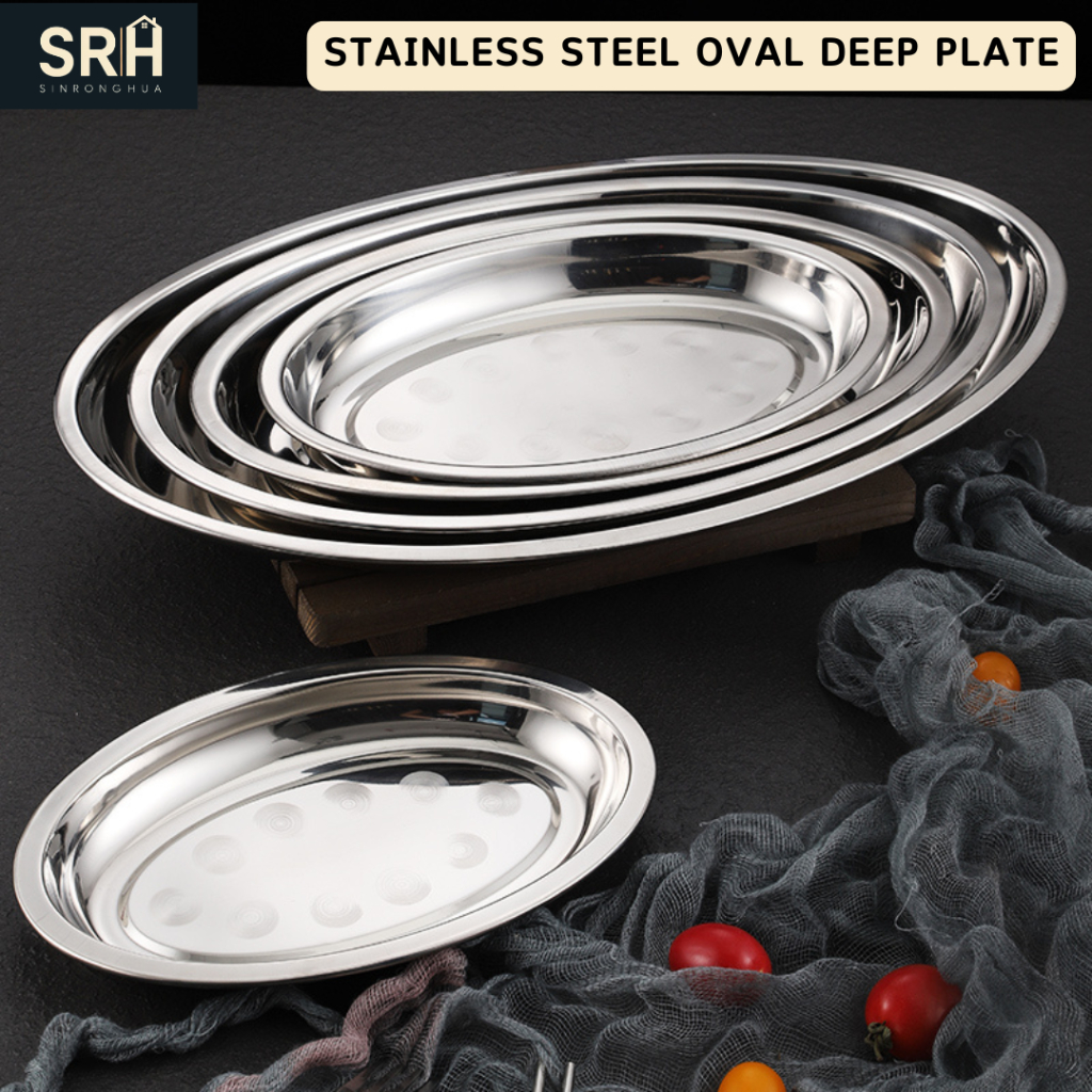 Food Grade Stainless Steel Oval Deep Plate / Fish Plate / Steam Plate ...