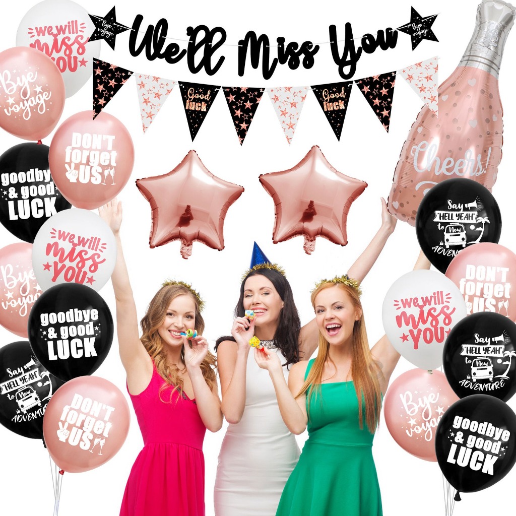 Farewell Party Decorations Supplies kit, We Will Miss You Banner Balloon Retirement Graduation ...