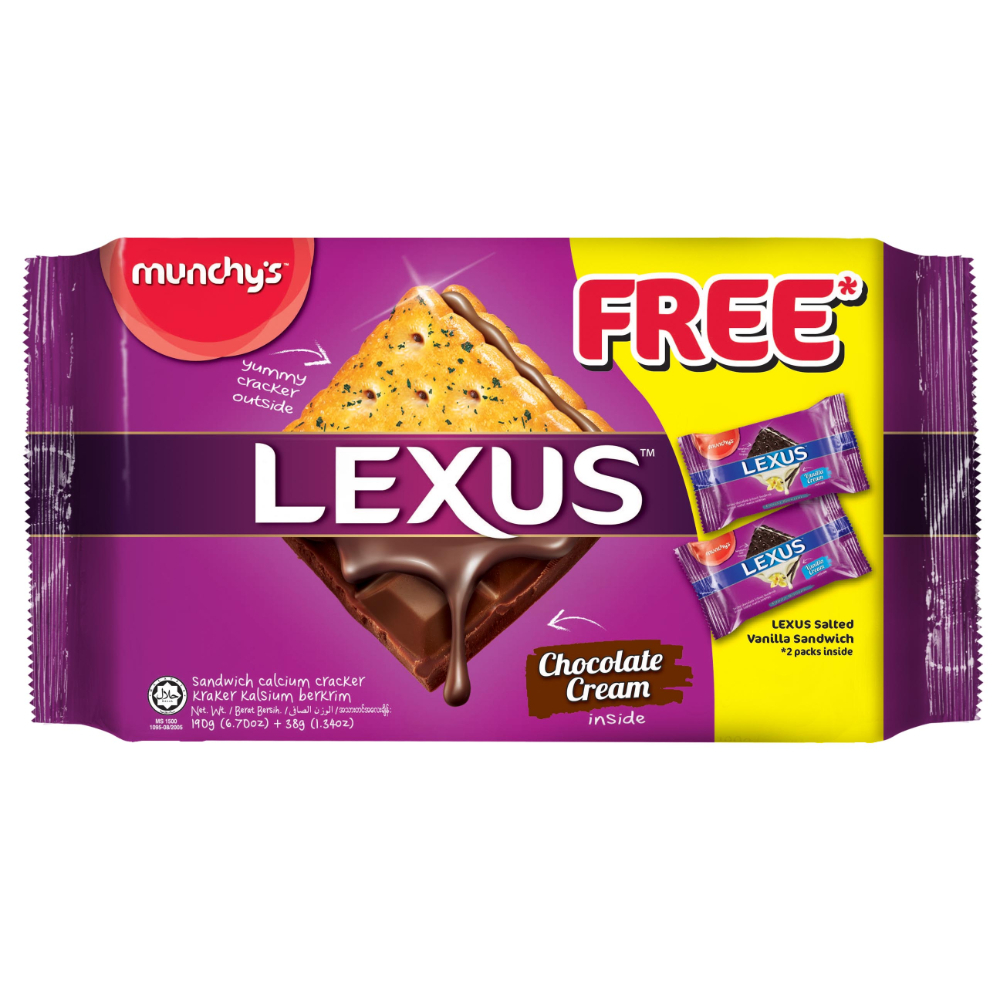 Munchy's Lexus Chocolate Cream Sandwich Biscuits with FREE 2 sachets ...